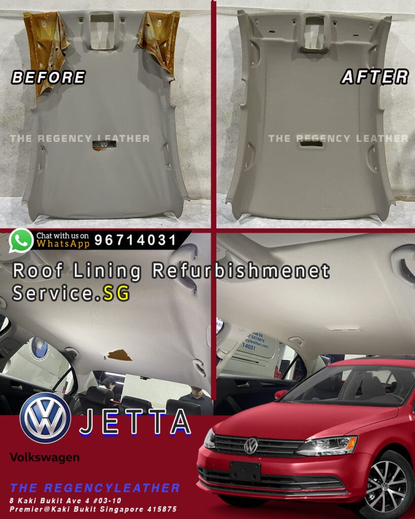Volkswagen Jetta Roof-Lining Refurbish Before-After - TheRegencyLeather