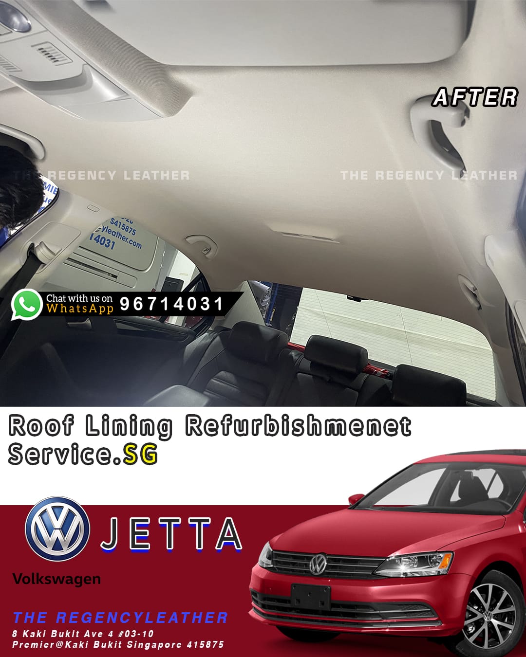 Volkswagen Jetta Roof-Lining Refurbish Before-After - TheRegencyLeather